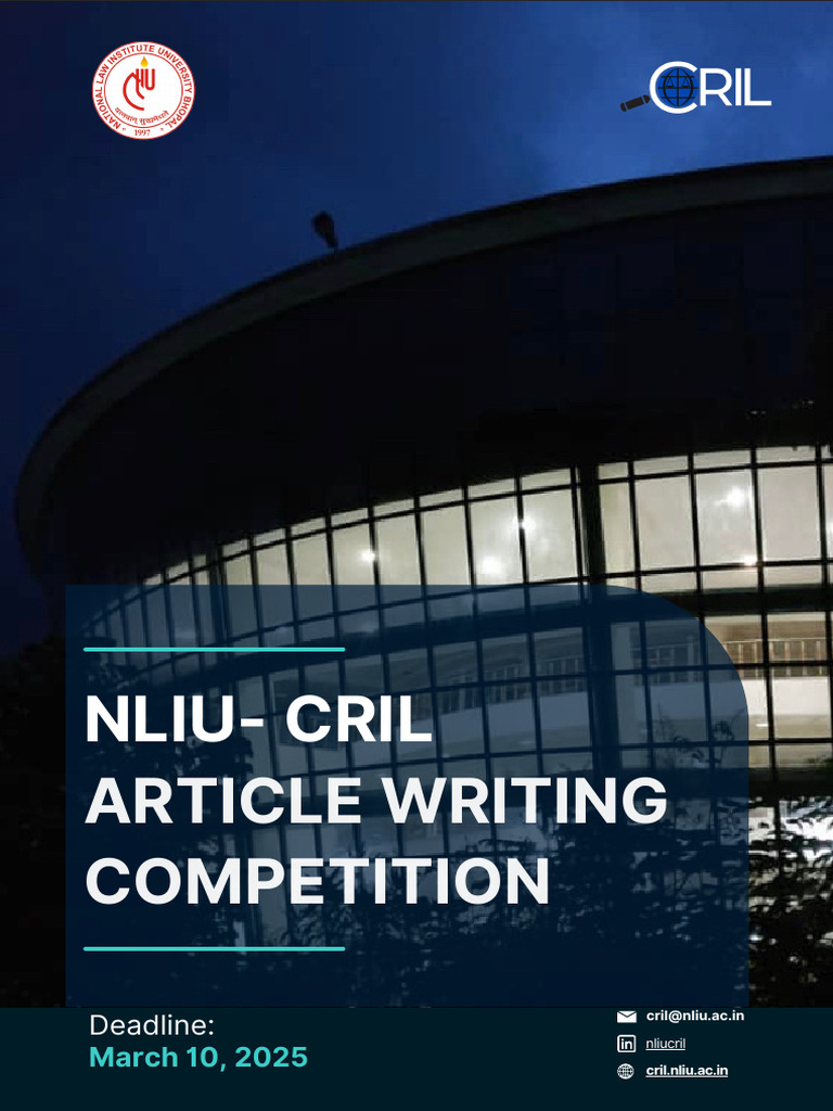 NLIU-CRIL Article Writing Competition | PDF | Note (Typography ...