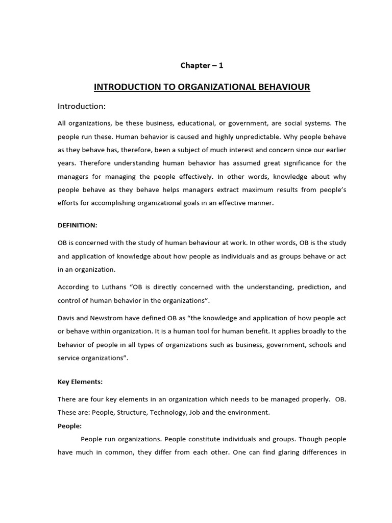 Organization Behaviour Notes | PDF | Perception | Communication