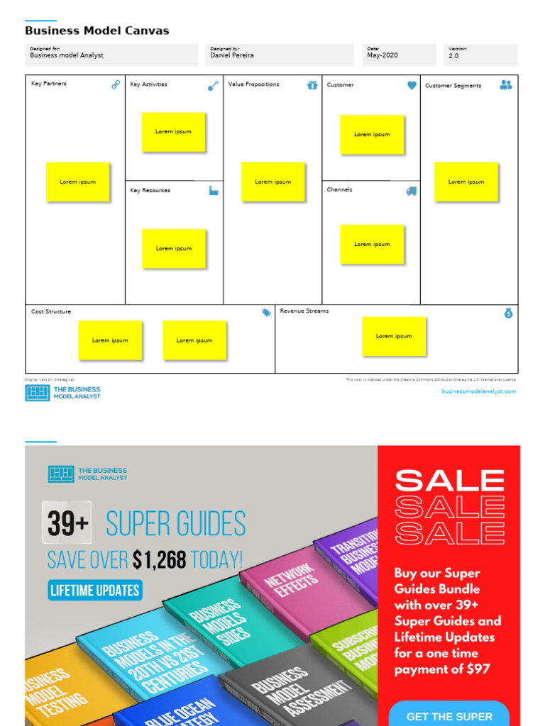 Business Model Canvas Word Template v3 Hwiqaj | PDF