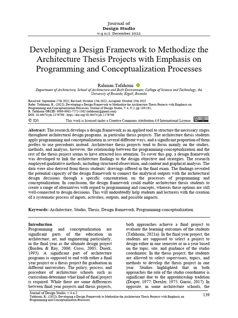 Developing A Design Framework To Methodize | PDF | Methodology | Design