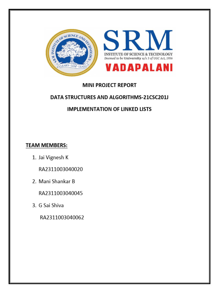 DSA Mini_Project-20,45,62 | PDF | Software Engineering | Theoretical Computer Science
