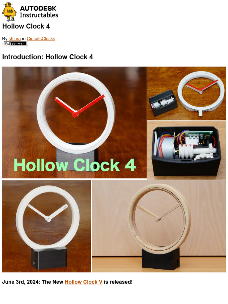 Hollow Clock 4 _ 7 Steps (with Pictures) - Instructables | PDF | Gear | Arduino