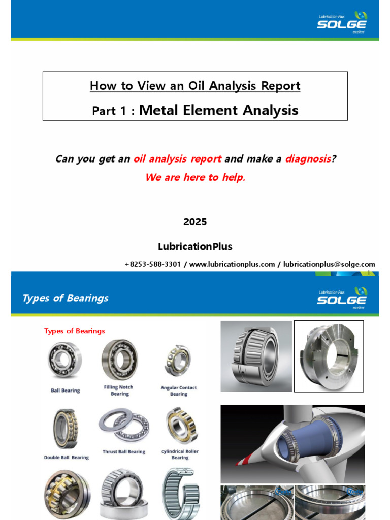 Oil Analysis Report Insights and Diagnosis | PDF | Metals | Lubricant