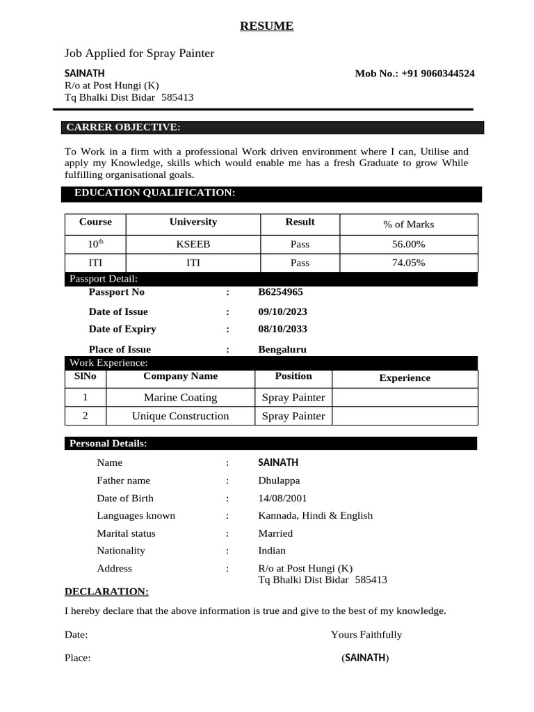 Sainath RESUME | PDF