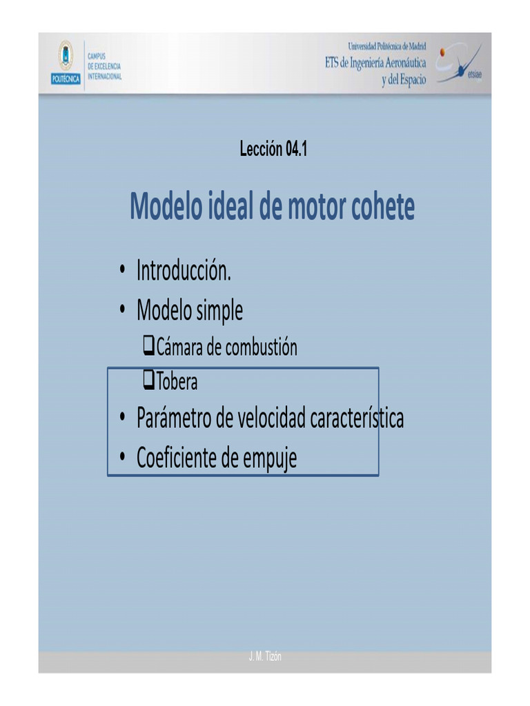 0 - 04.2 - MIMC - Toberas-Y-Coeficiente de Empuje | PDF | Boquilla | Motor de cohete