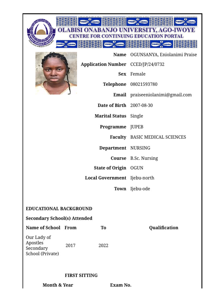 2024 - 2025 Jupeb Application Form | PDF