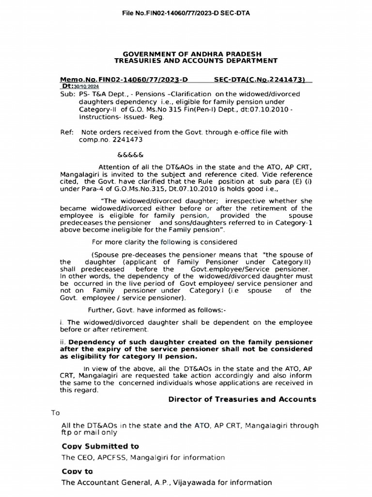 Memo No - FIN02-14060-Dt 30 10 2024 | PDF