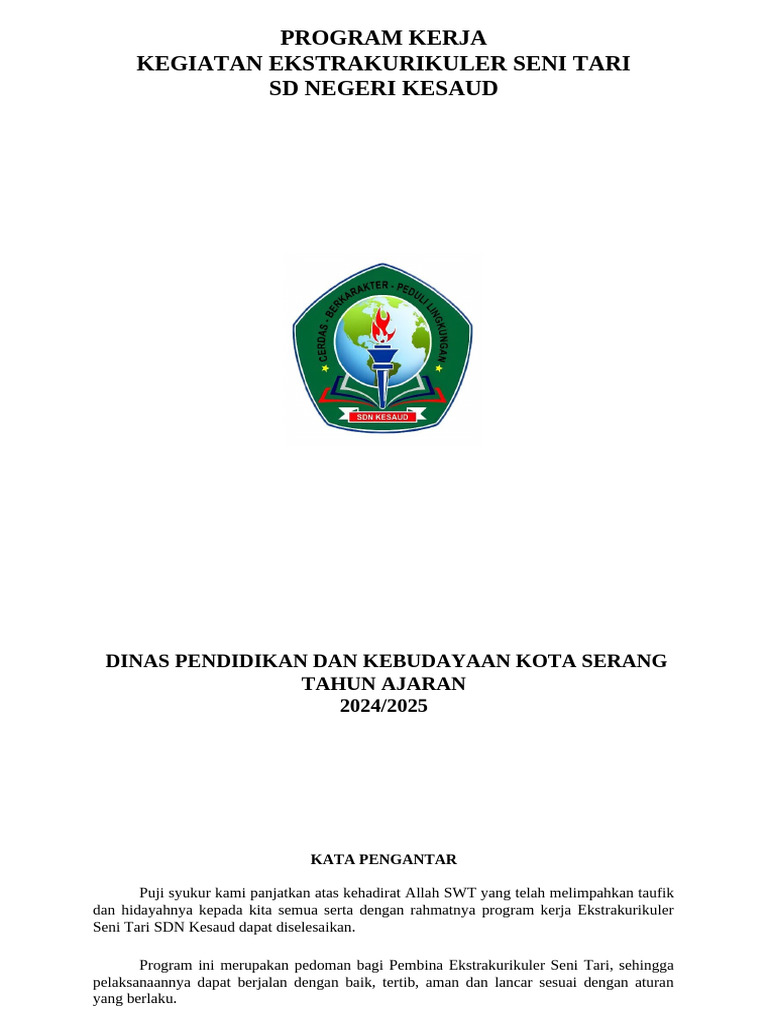 Program Kerja Tahunan Ekstra Tari | PDF