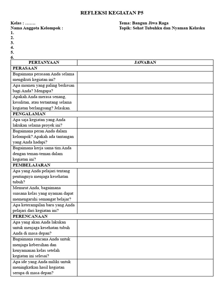 LKPD Day 3 - Refleksi Kegiatan P5 2025 | PDF