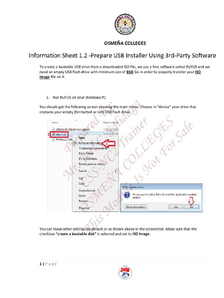1.2 Prepared USB Installer Using Rufus | PDF