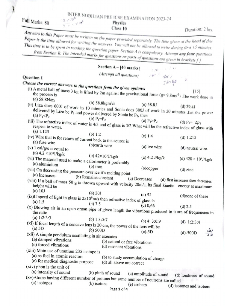 Preboards Papers Eng, Phy, Maths | PDF