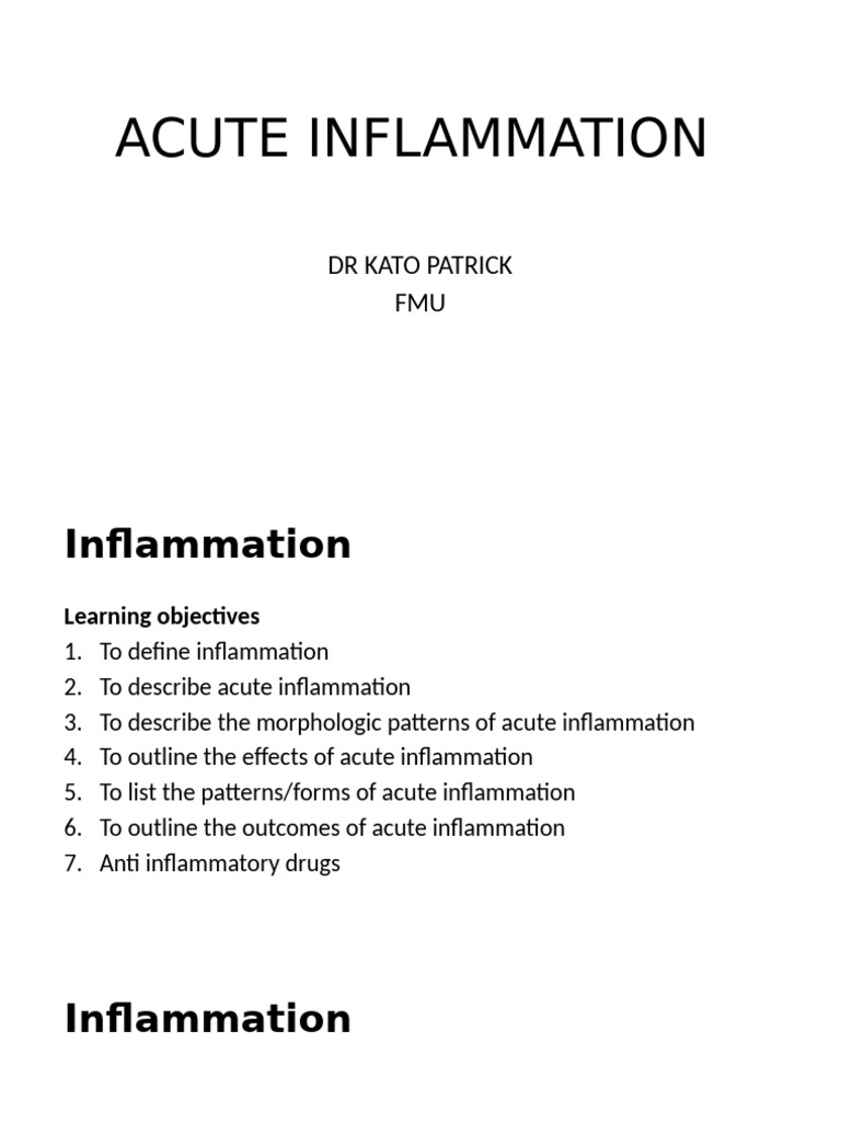 Acute Inflammation | PDF | Inflammation | Endothelium