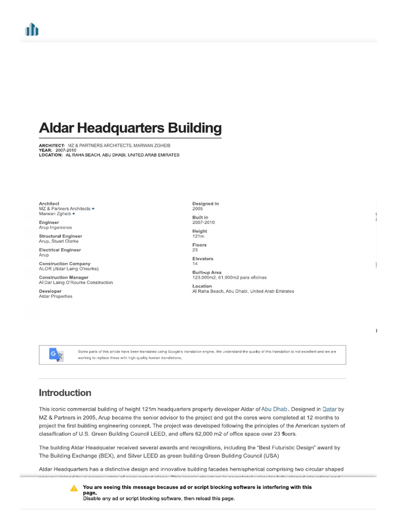 Aldar Headquarters Facts | PDF