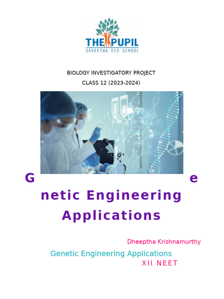 Genetic Engineering Applications | PDF | Genetically Modified Organism ...