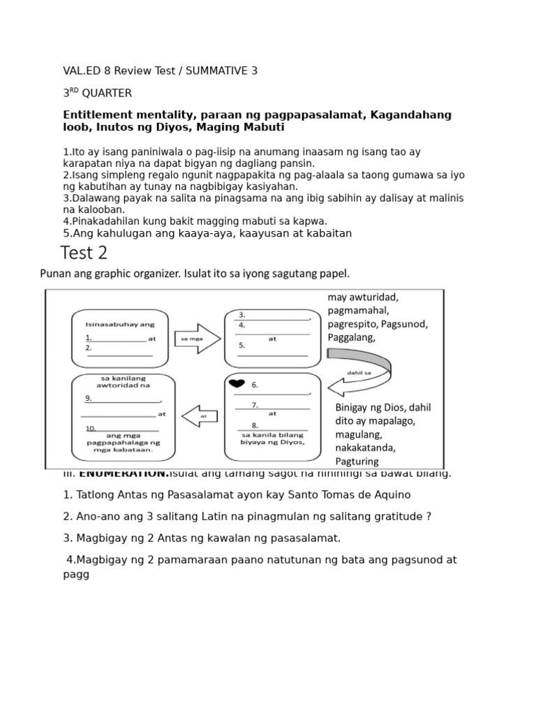 VAL.ED SUMMATIVE 3RD | PDF