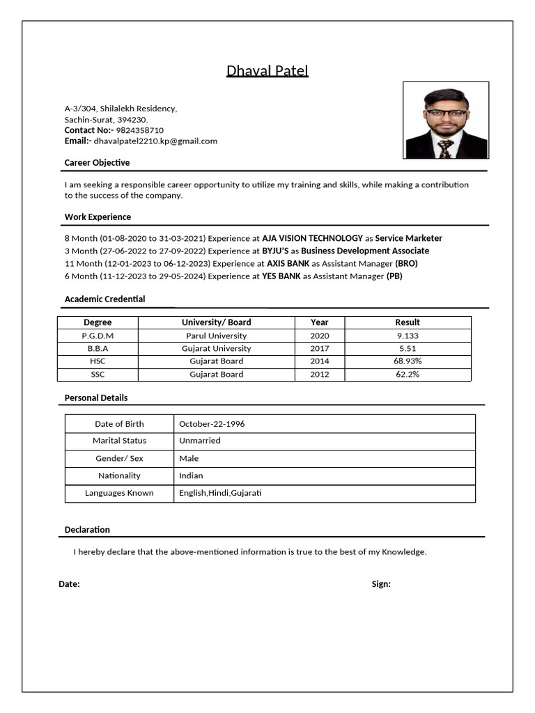 Dhaval New Resume | PDF