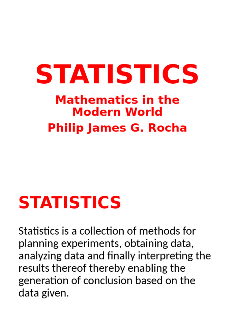 MMW Lesson 7 Statistics | PDF | Mode (Statistics) | Statistics