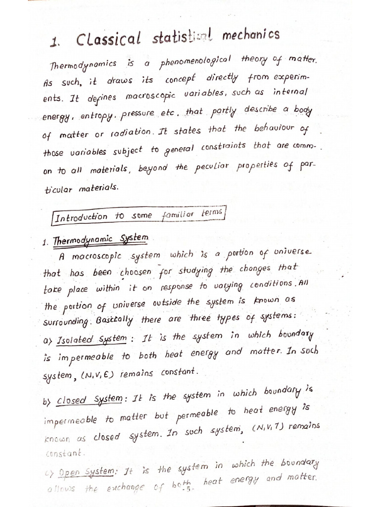 Statistical Mechanics 1 | PDF