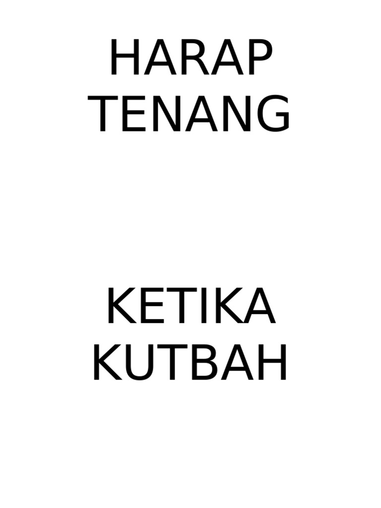 Harap Tenang | PDF