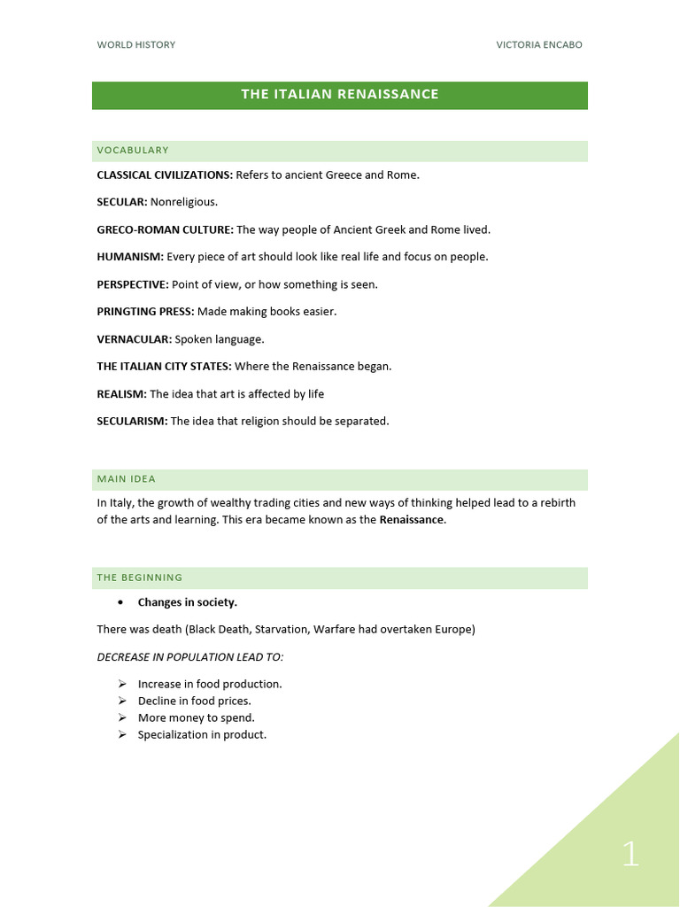 The Italian Renaissance | PDF