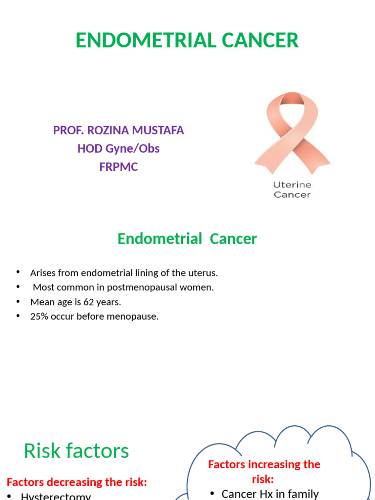 Endometrial Cancer Overview and Management | PDF | Medical Specialties ...
