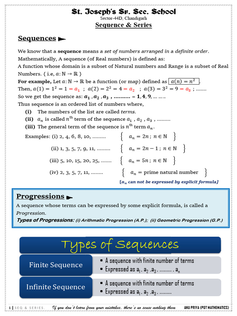 Understanding Sequences and Series | PDF | Function (Mathematics) | Sequence
