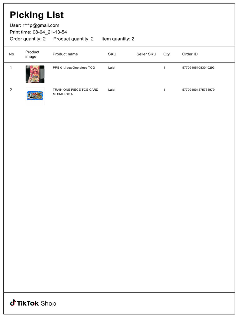 08-04 - 21-13-54 - Picking List | PDF