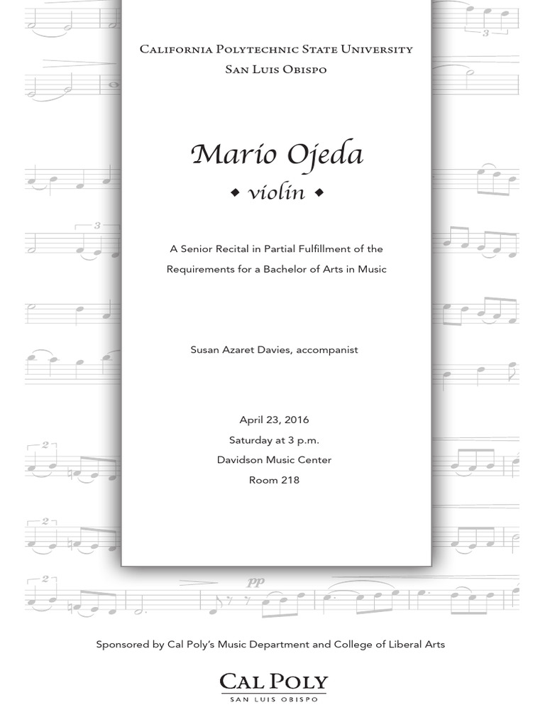Mario Ojeda's Senior Violin Recital | PDF | Concerto | Violin
