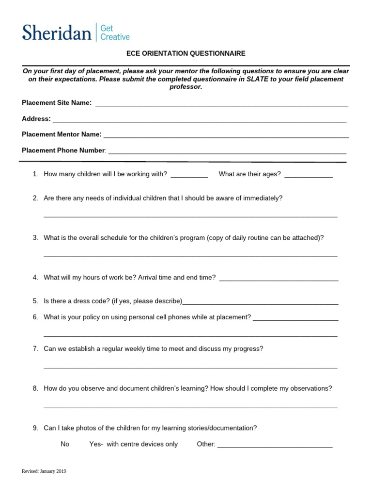 Orientation Questionnaire-2 | PDF