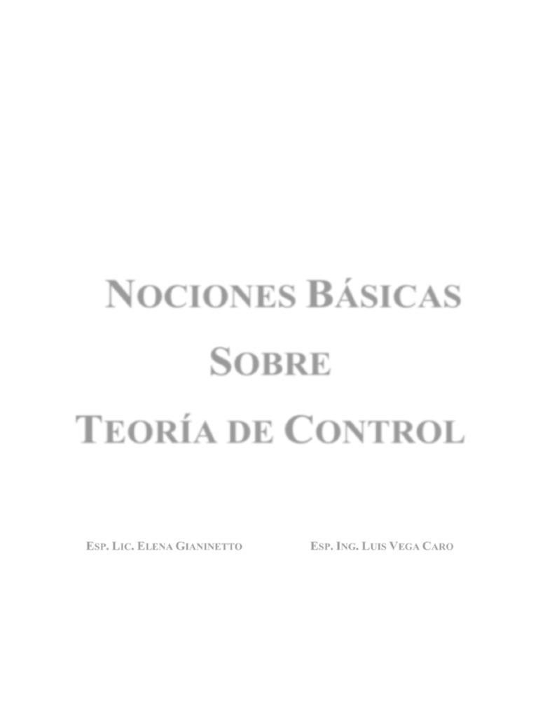 Nociones Básicas Sobre Teoría de Control | PDF | Sistema de control ...