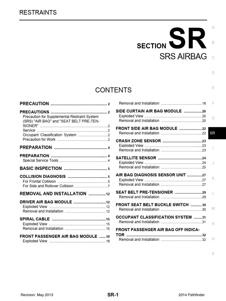 SR | PDF | Airbag | Seat Belt