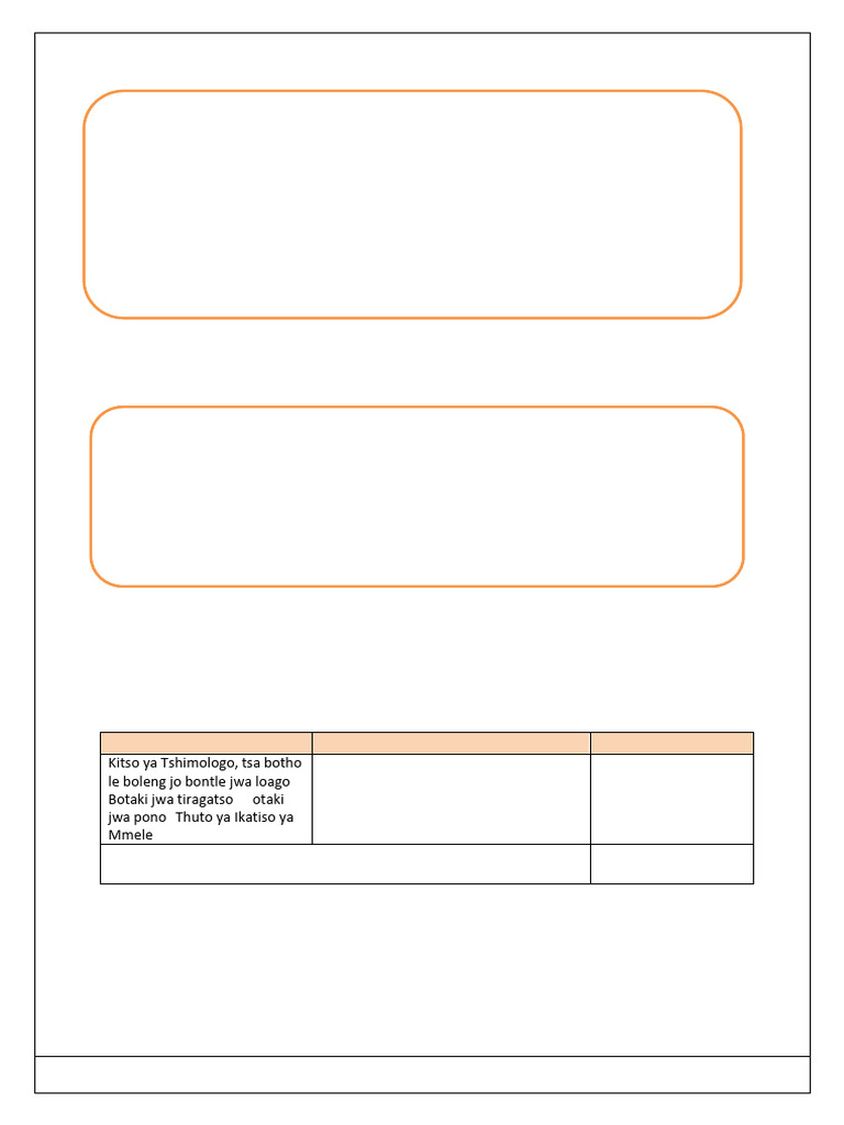 Examplar Setswana Grade 2 Term 1 Baseline Assessment Life Skills | PDF