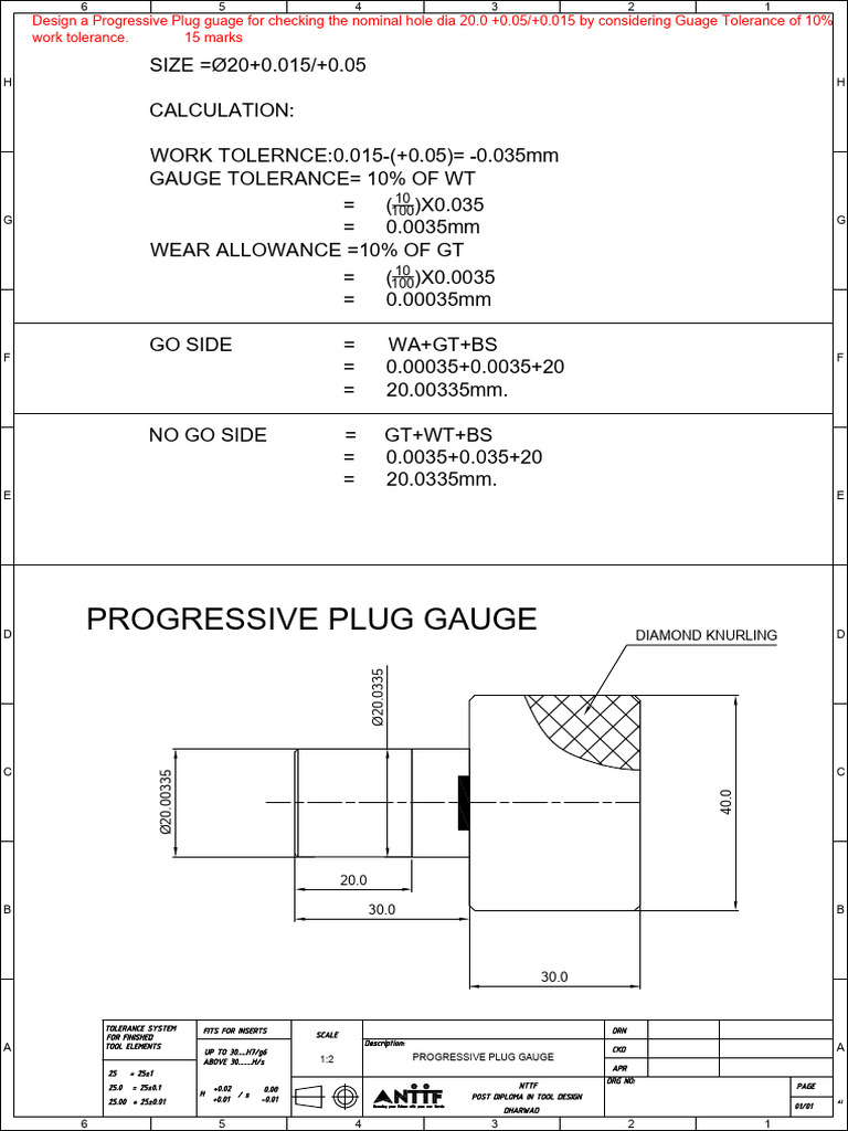 PROGRESSIVE PLUG GUAGE Wrked Example | PDF | Mechanical Engineering