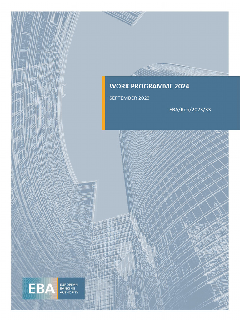 EBA Work Programme 2024 | PDF | European Union | Economies