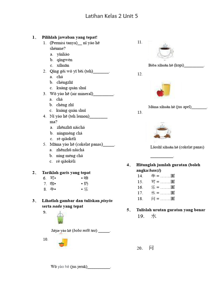 Unit 5 Kelas 2_Latihan.docx | PDF