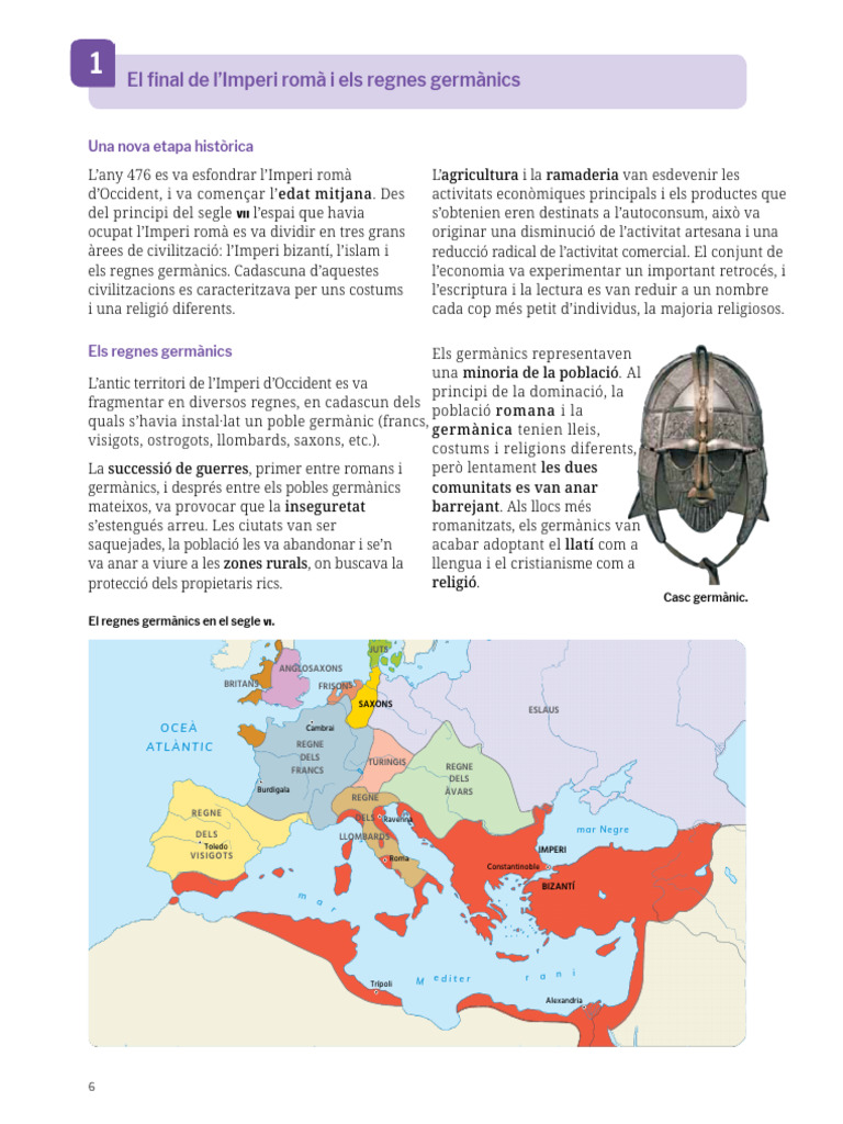 El Final de L'imperi Romà I Els Regnes Germànics: Edat Mitjana ...