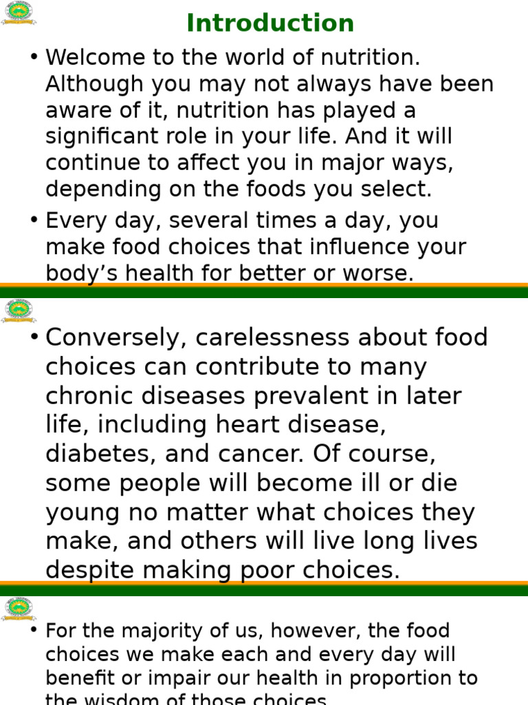 Introduction To Macro Nutrients | PDF | Foods | Nutrients