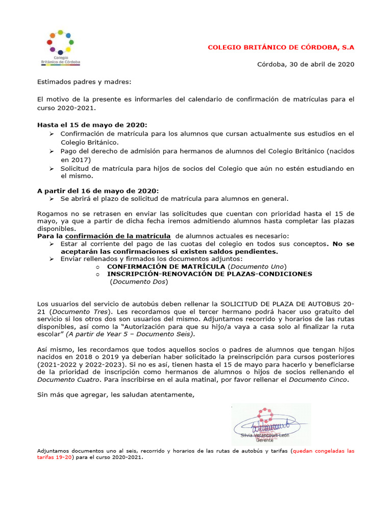 E 3098 B 30.4.2020 Confirmacion de Matricula | PDF