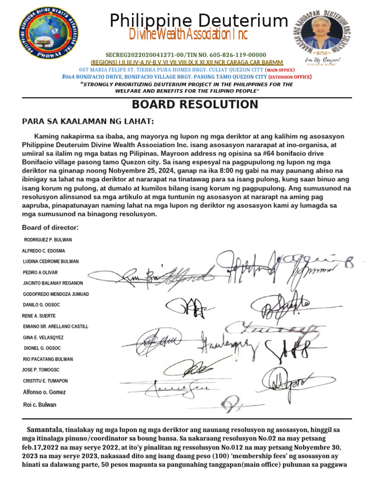 025 Resolution Tagalog | PDF