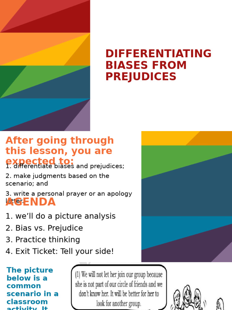 Q3 Differentiating Biases From Prejudices 1 | PDF | Prejudices | Bias