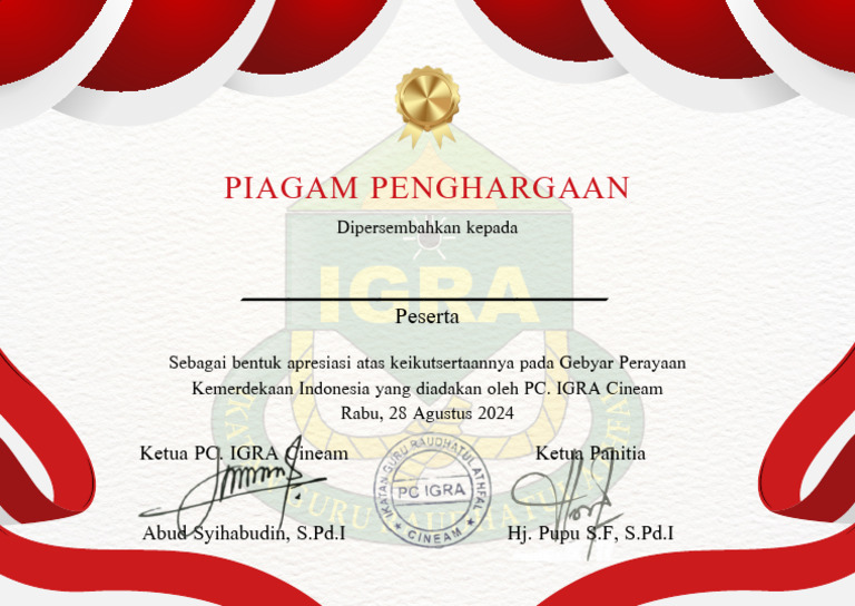 Merah dan Putih Minimalis Sertifikat Piagam Penghargaan_20240828_192426 ...