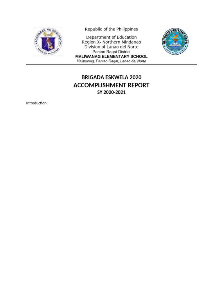 Brigada Accomplishment | PDF