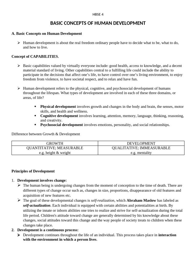 Human Growth and Development | PDF | Developmental Psychology | Self ...