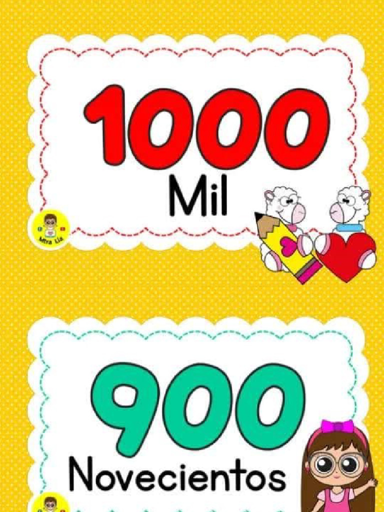 Carteles de Números del 100 al 1000 | PDF