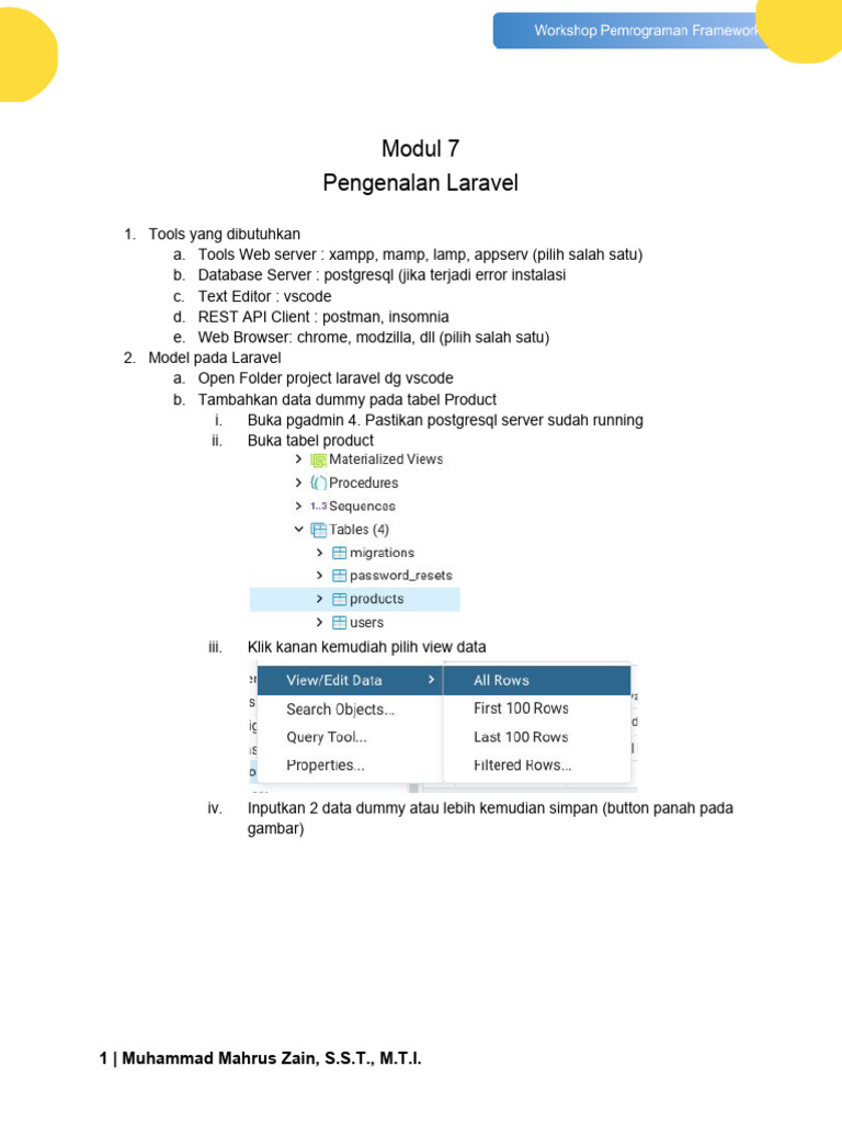 09. Model, Controller dan View CRUD Laravel | PDF