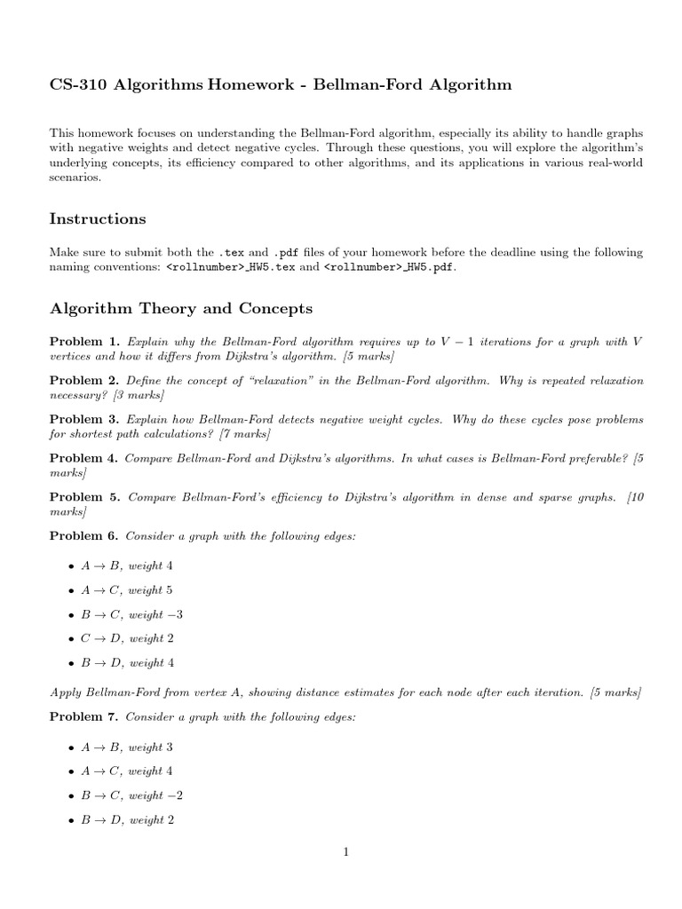 HW5_Bellman-Ford | PDF | Algorithms | Mathematical Relations
