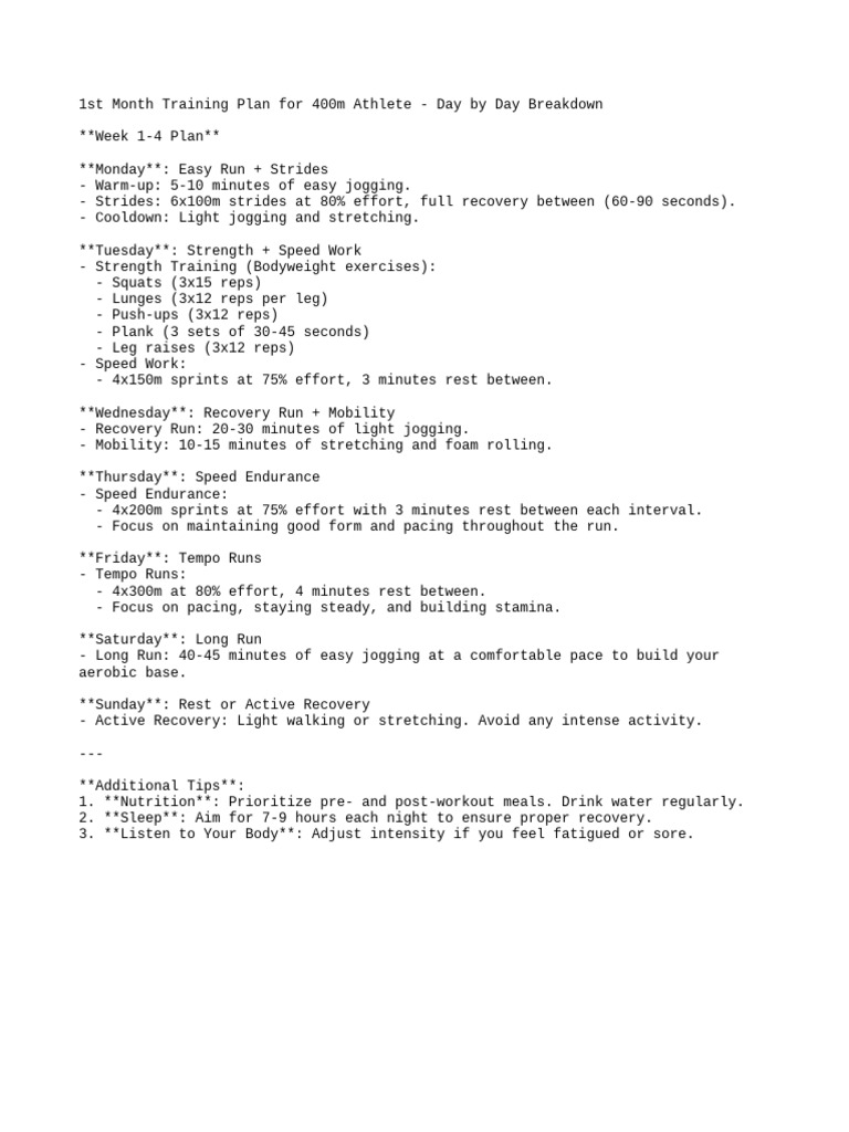 1st_month_training_plan_day_by_day | PDF