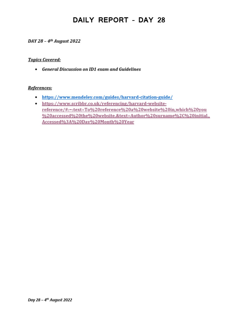 Daily Report - Day 28 | PDF