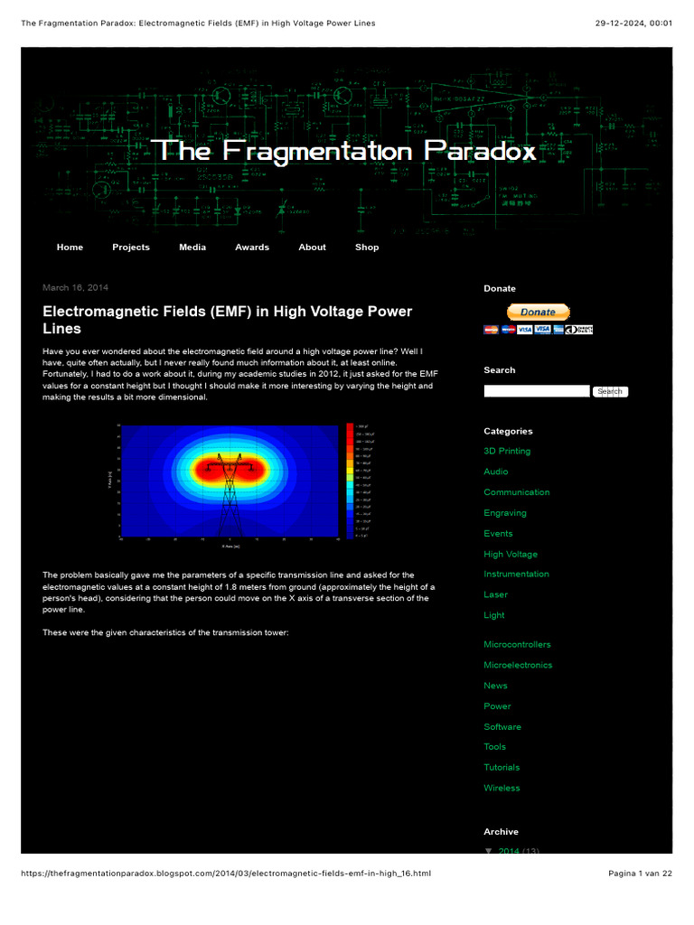 The Fragmentation Paradox: Electromagnetic Fields (EMF) in High Voltage Power Lines | PDF ...