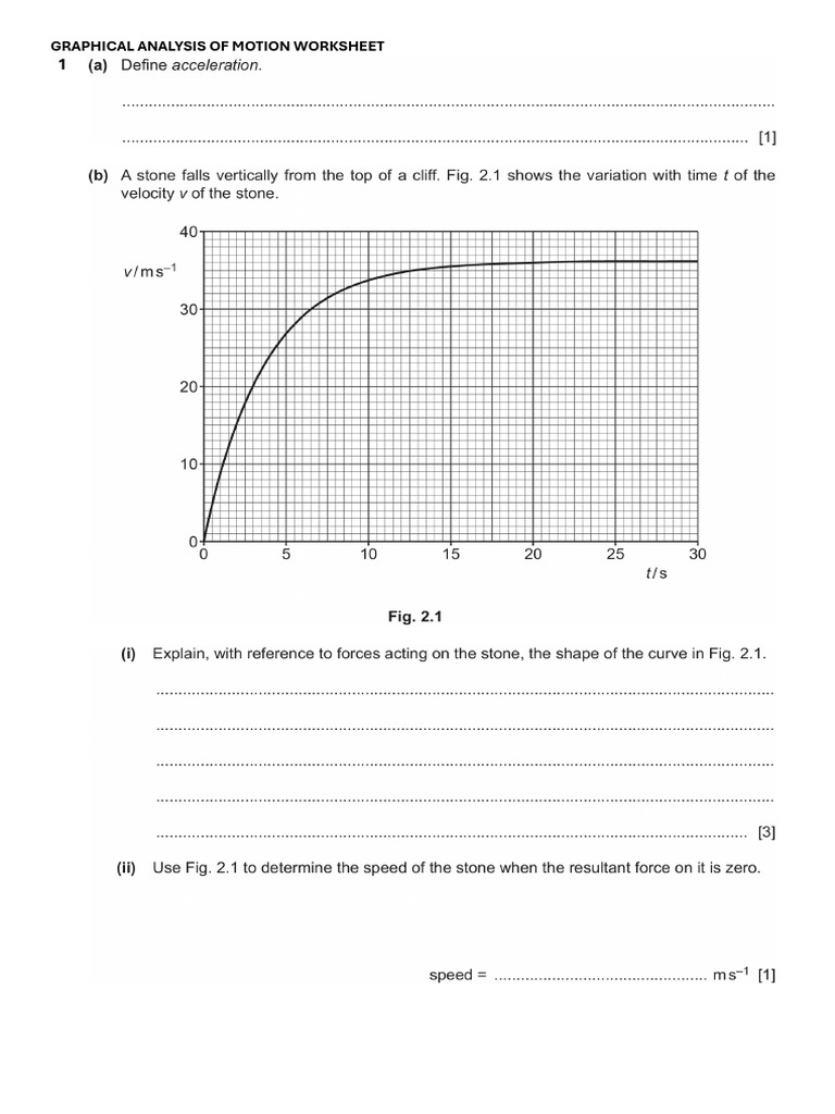 Grapiical Analysis of Motion Worksheet | PDF